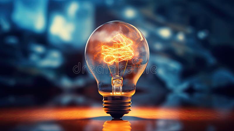 Technology Innovation Light Bulb Stock Illustration - Illustration of ...