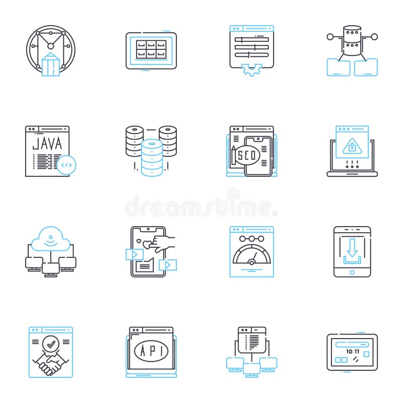 Technology Innovation Linear Icons Set. Disruptive, Futuristic ...