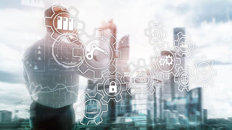 Technology Innovation and Process Automation. Smart Industry 4.0. Stock ...