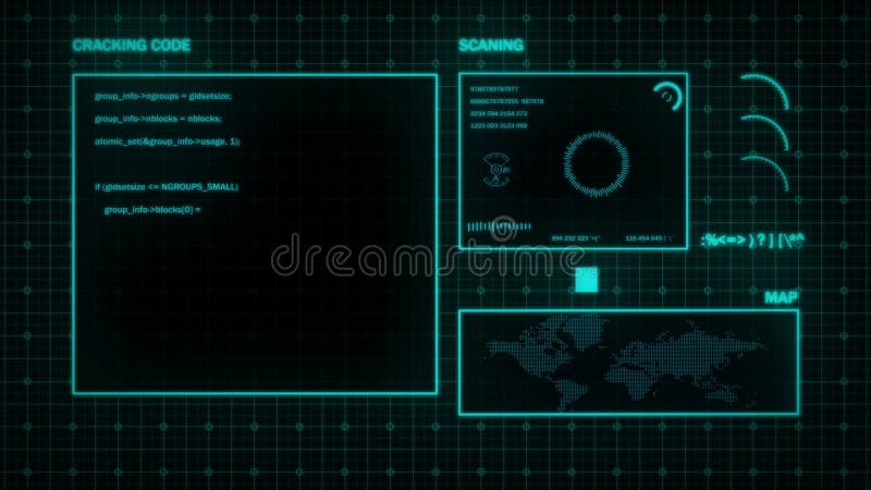 Technology Interface - Computer Data Screen Display Animation Stock Footage - Video of computing ...