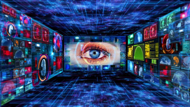 Technology Interface Computer HUD Data Digital GUI Screen - LOOP Stock ...