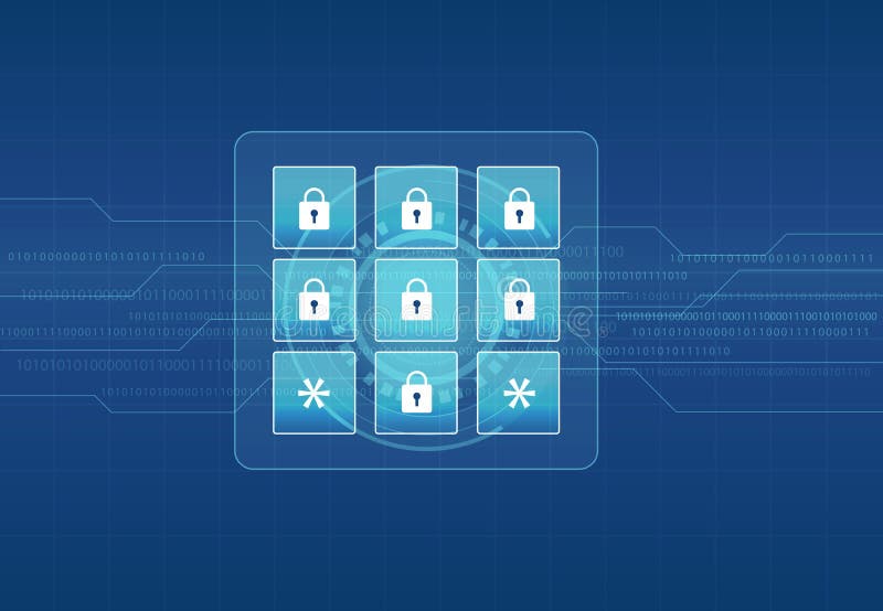 Technology Internet Cyber Security Design Background Stock Vector ...