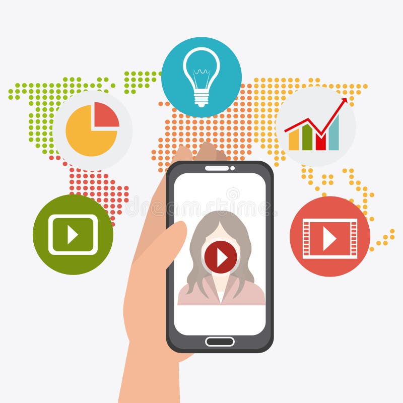 Set of Internet and Multimedia Icons. Stock Vector - Illustration of ...