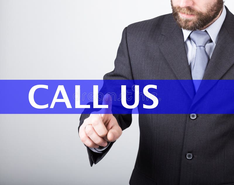 Technology, Internet and Networking Concept - Businessman Presses Call ...