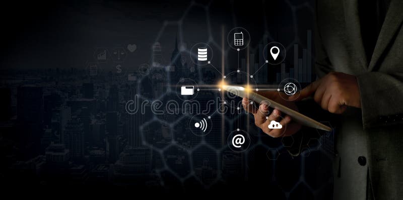 Technology about Internet of Thing Concept Man Use Smartphone with IOT ...