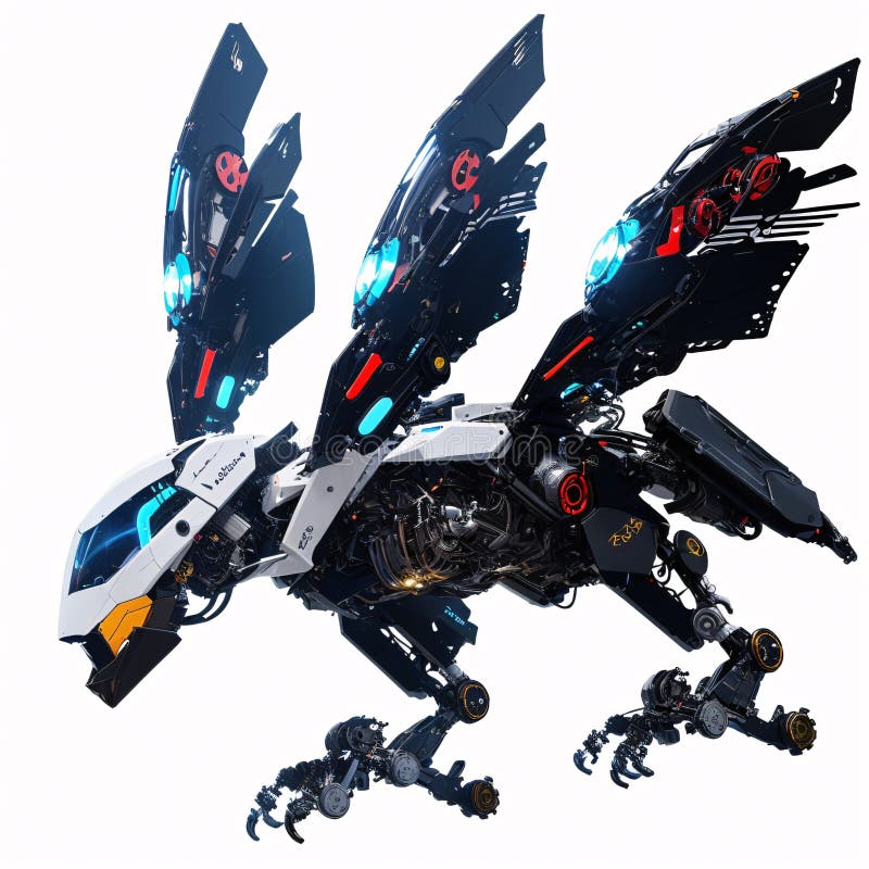 The Technology Isolated on the White Background is a Flying Robotic ...