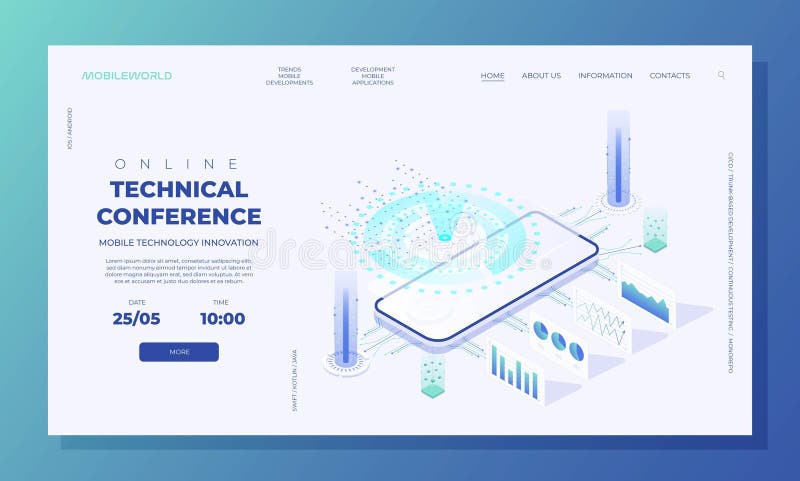 Technology Isometric Concept, Smartphone in Isometry. Isometric ...