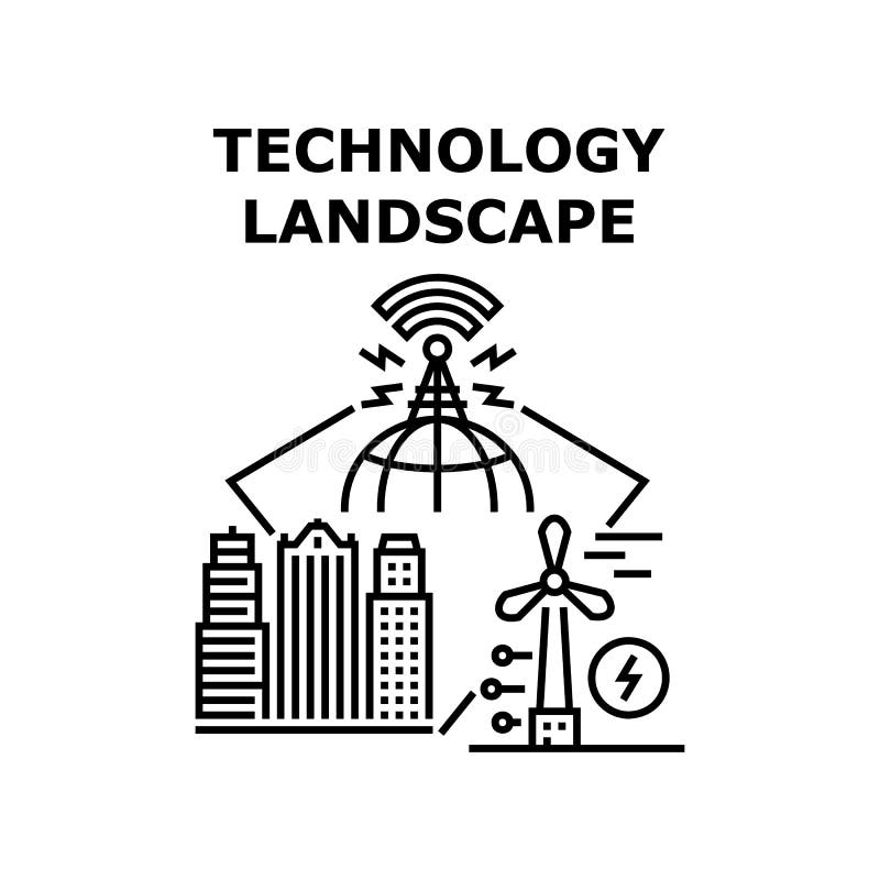 Technology Landscape Icon Vector Illustration Stock Vector ...