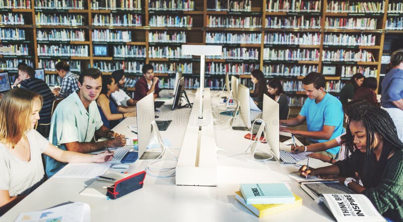 Technology Library Student Learning Concept Stock Photo - Image of ...