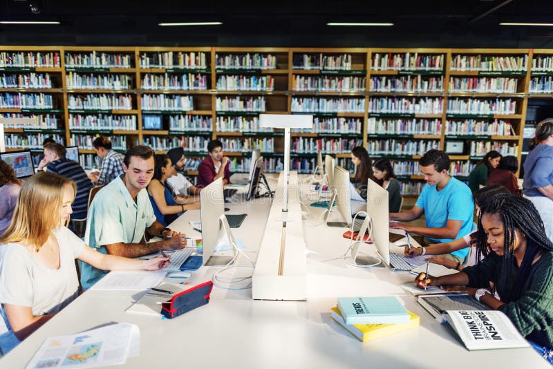 Technology Library Student Learning Concept Stock Image - Image of ...