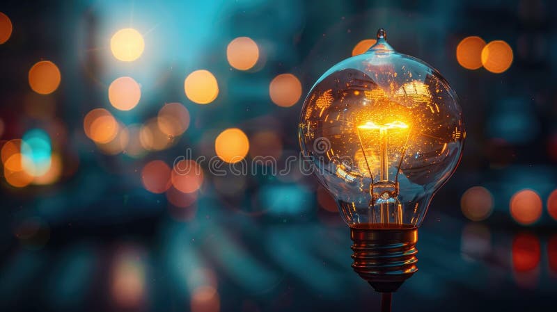 Technology Light Bulb in the Dark Stock Image - Image of yellow, bulb ...