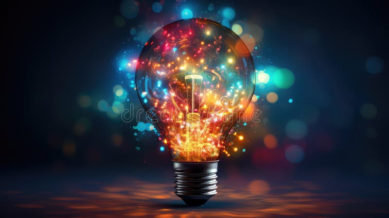 Technology light bulb data stock illustration. Illustration of ...