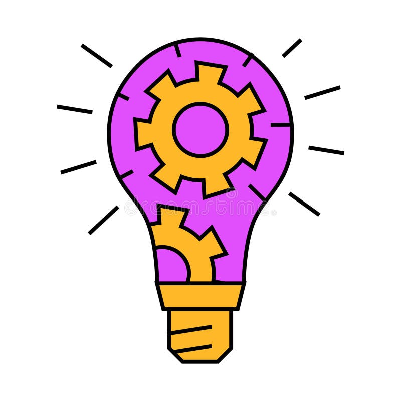 Technology Light Bulb Icon Color Illustration Stock Vector ...