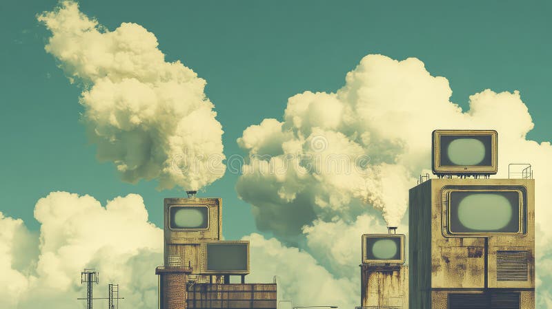 Technology Loading Vintage Style Cloud Computing Hub Stock Illustration ...