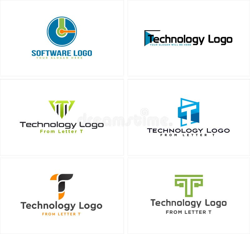 Set of Initial Letter Icon Technology Logo Design Stock Vector ...