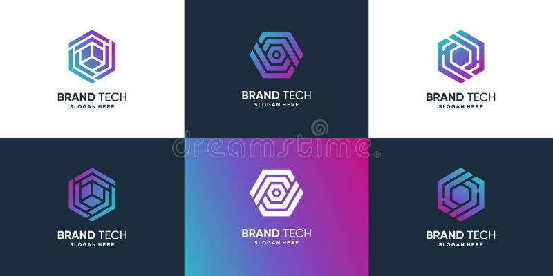 Technology Logo Collection with Modern Concept Premium Vector Stock ...