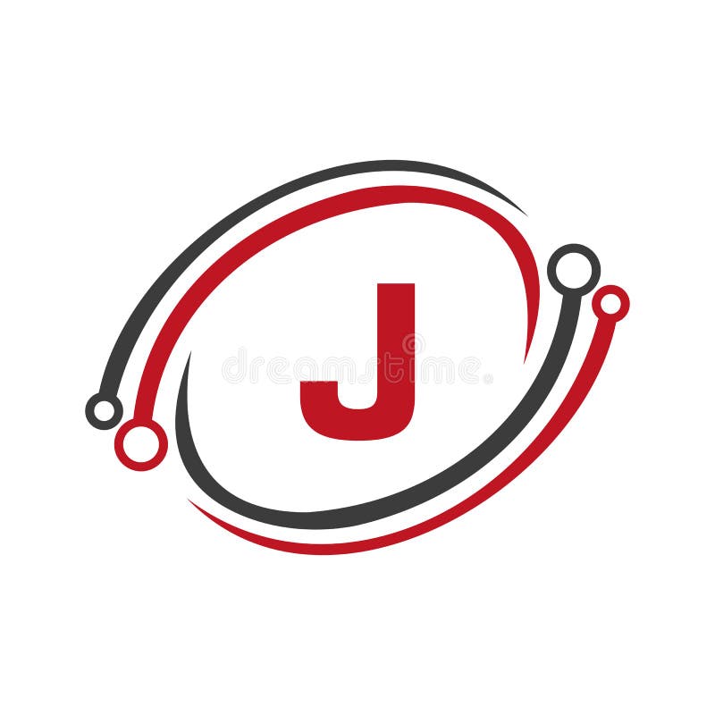 Technology Logo Design on J Letter Concept. Technology Network Logo ...