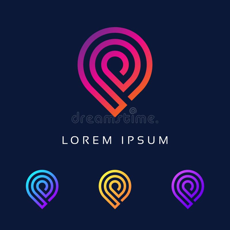 Technology Logo Design - Tech Based Letter P Pin Point Logo Design ...