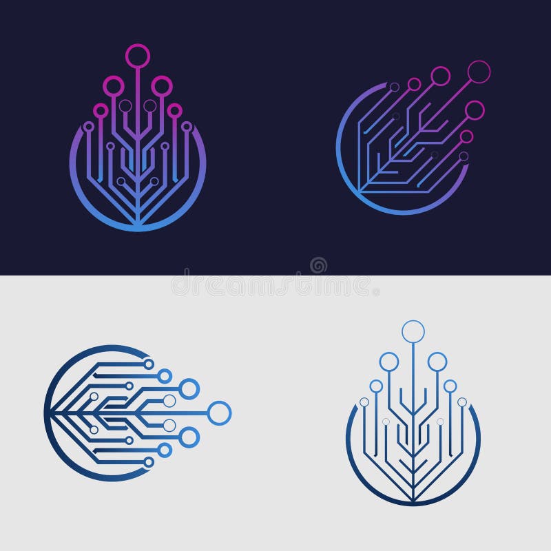 Technology Logo Design. Tech Element Stock Vector - Illustration of ...