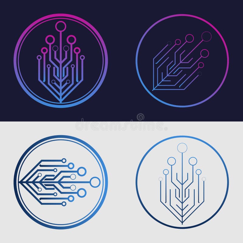 Technology Logo Design. Tech Element Stock Vector - Illustration of ...