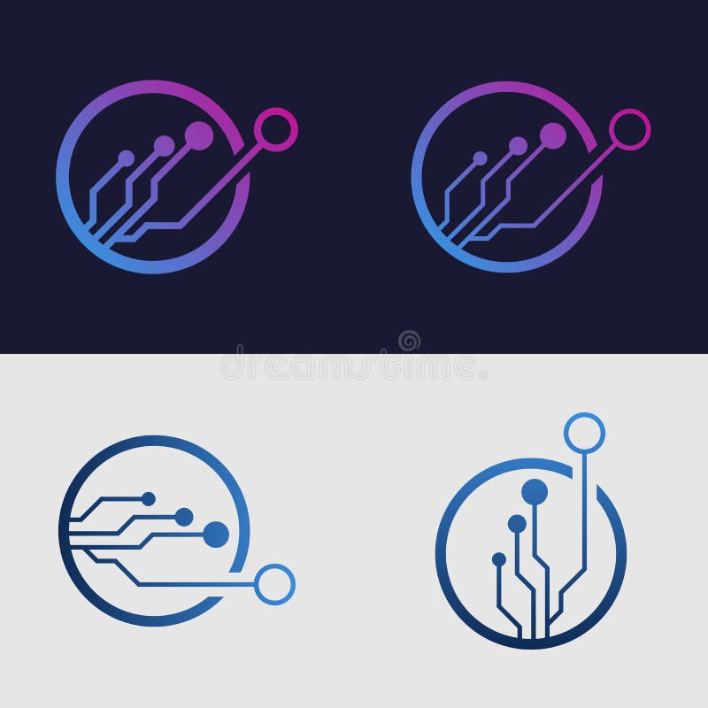 Technology Logo Design. Tech Element Stock Vector - Illustration of ...