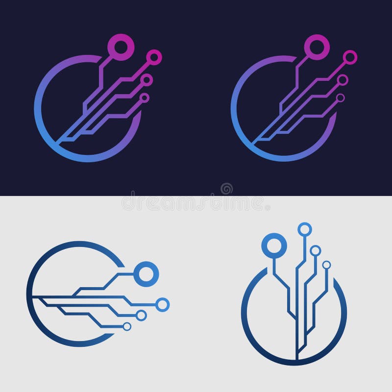 Technology Logo Design. Tech Element Stock Vector - Illustration of ...