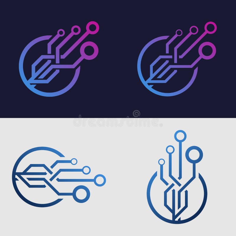 Technology Logo Design. Tech Element Stock Vector - Illustration of ...
