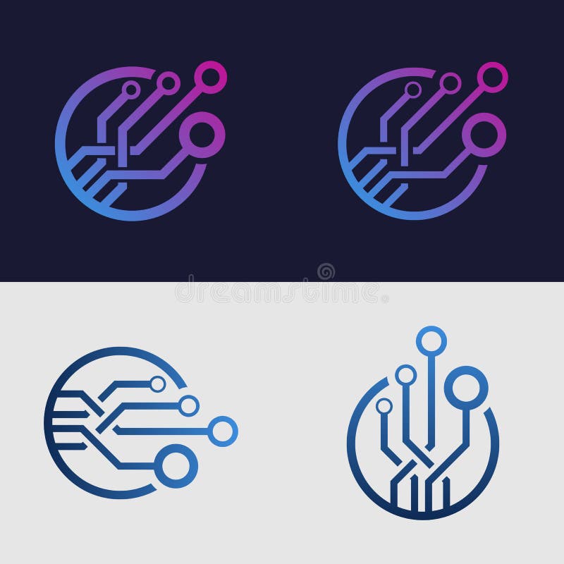 Technology Logo Design. Tech Element Stock Vector - Illustration of ...