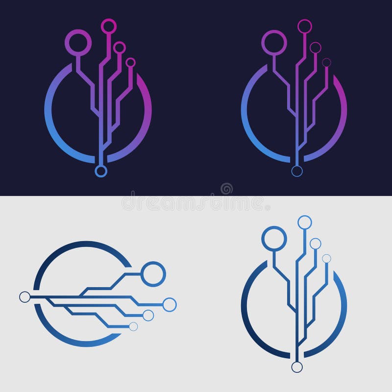 Technology Logo Design. Tech Element Stock Vector - Illustration of ...