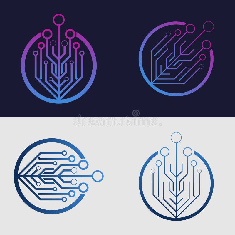 Technology Logo Design. Tech Element Stock Vector - Illustration of ...