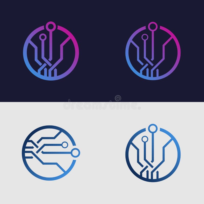 Technology Logo Design. Tech Element Stock Vector - Illustration of ...