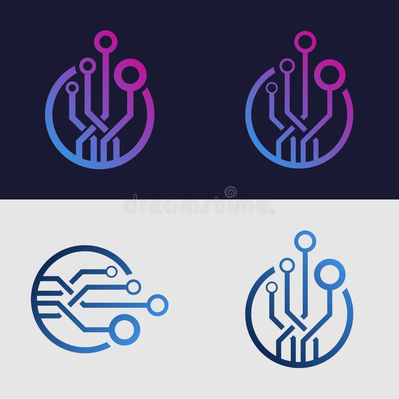 Technology Logo Design. Tech Element Stock Vector - Illustration of ...