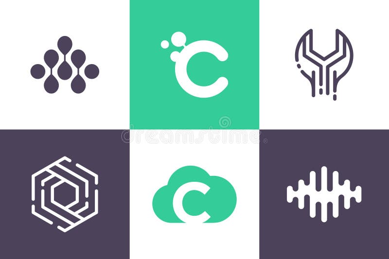 Technology Logo Design Vector Collection with Creative Element Concept ...