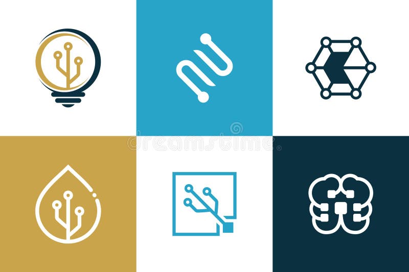 Technology Logo Design Vector Collection with Creative Element Concept ...