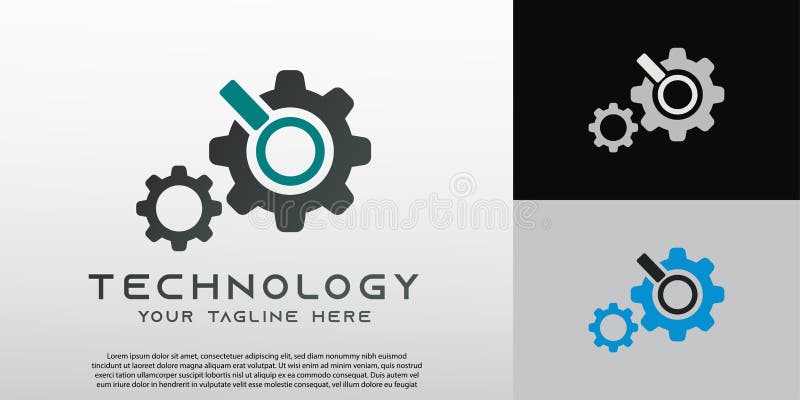 Technology Logo with Human Brain Concept, Technology Icon, Illustration ...