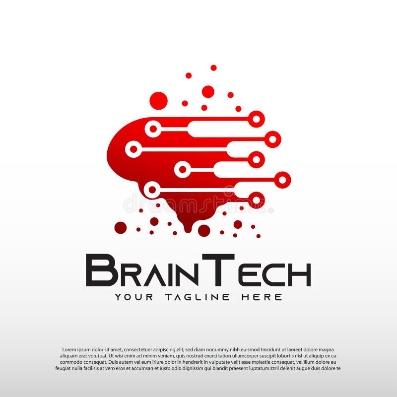 Technology Logo with Human Brain Concept, Technology Icon, Illustration ...