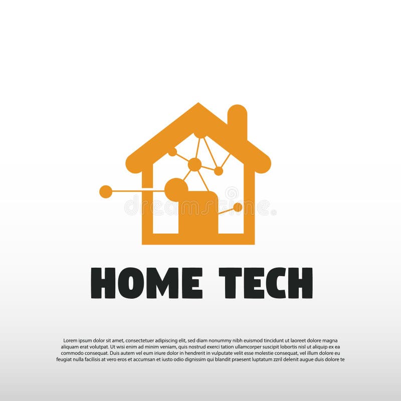 Technology Logo with Tech Home Concept. Future Tech Icon Stock Vector ...