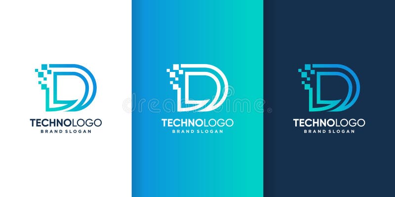 Technology Logo Template with Initials D for Company Premium Vector ...
