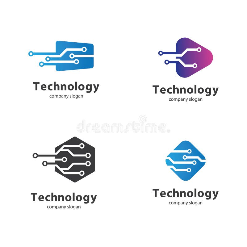 Technology Logo Illustration Stock Vector - Illustration of logo ...