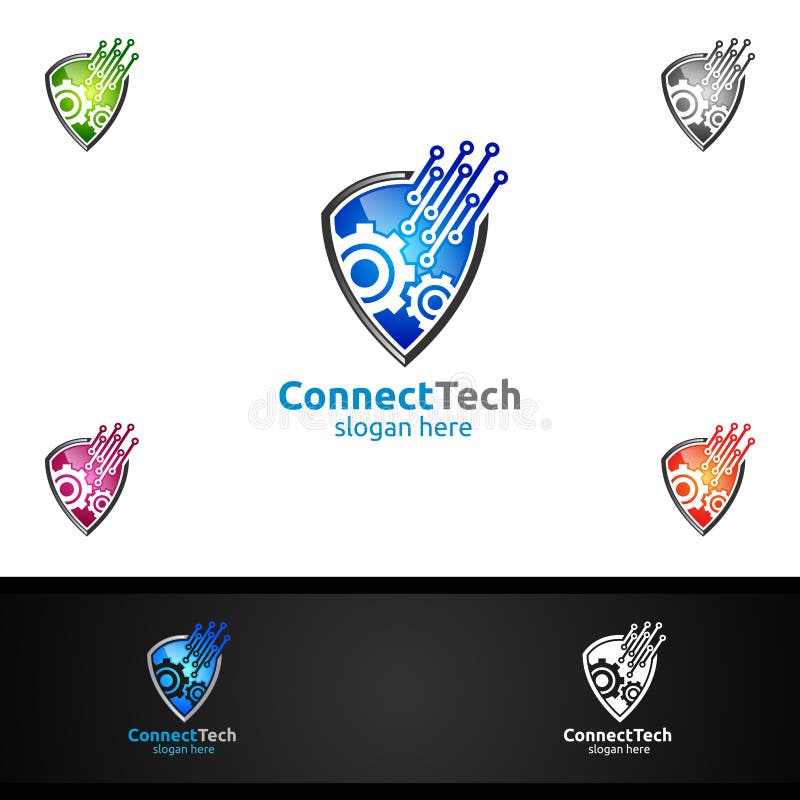 Technology Logo with Wires it and Electronic Cable, Connection Pixel ...