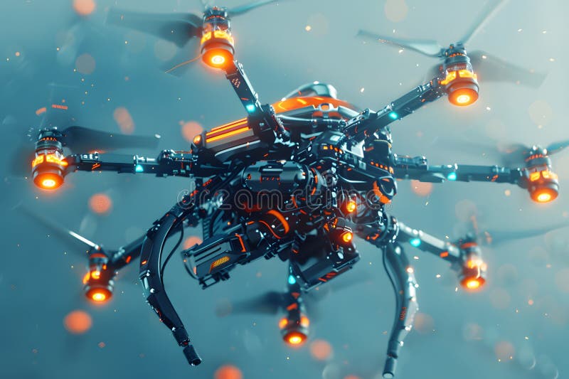 Technology, Low-angle View of a High-tech Drone in Flight Stock ...