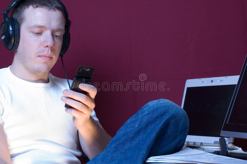 Technology Man stock image. Image of electronics, information - 1635565