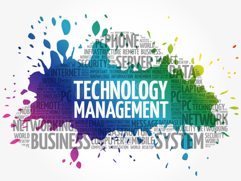 Technology Management Word Cloud with Marker, Business Concept ...