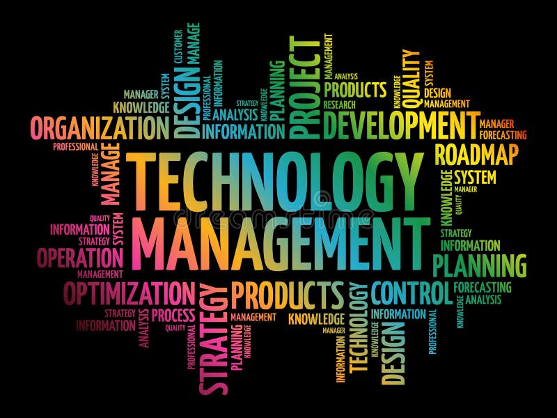Technology Management Word Cloud with Marker, Business Concept ...
