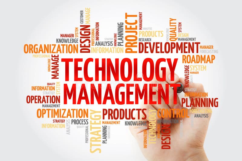 Technology Management Word Cloud with Marker, Business Concept ...