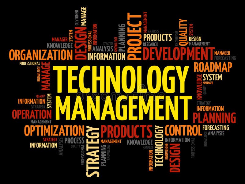 Technology Management Word Cloud with Marker, Business Concept ...