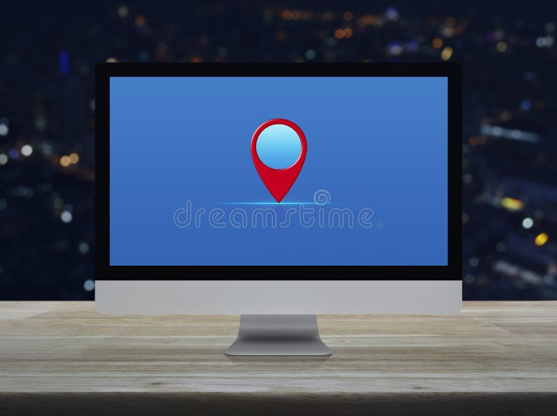 Technology Map Pointer Navigation Online Concept Stock Image - Image of ...