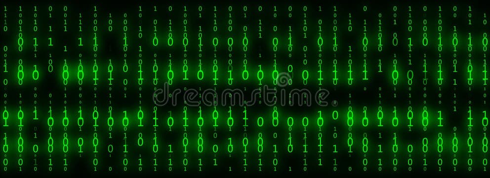 Technology Matrix Background. Cyber Security with Falling Number on Screen. Binary Code. Digital ...