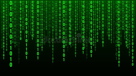 Technology Matrix Background. Cyber Security with Falling Numbers on Screen. Vector Binary Code ...