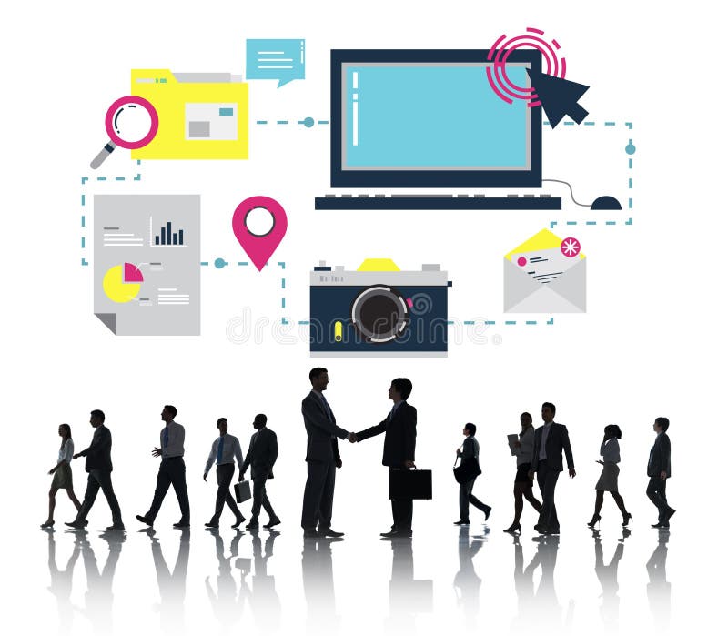 Technology Media Social Network Connection Concept Stock Illustration ...